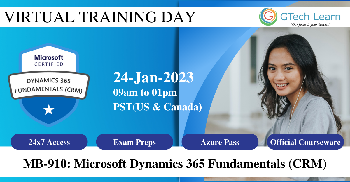 Virtual Training Day : Microsoft Dynamics 365 Fundamentals (CRM) (MB-910)