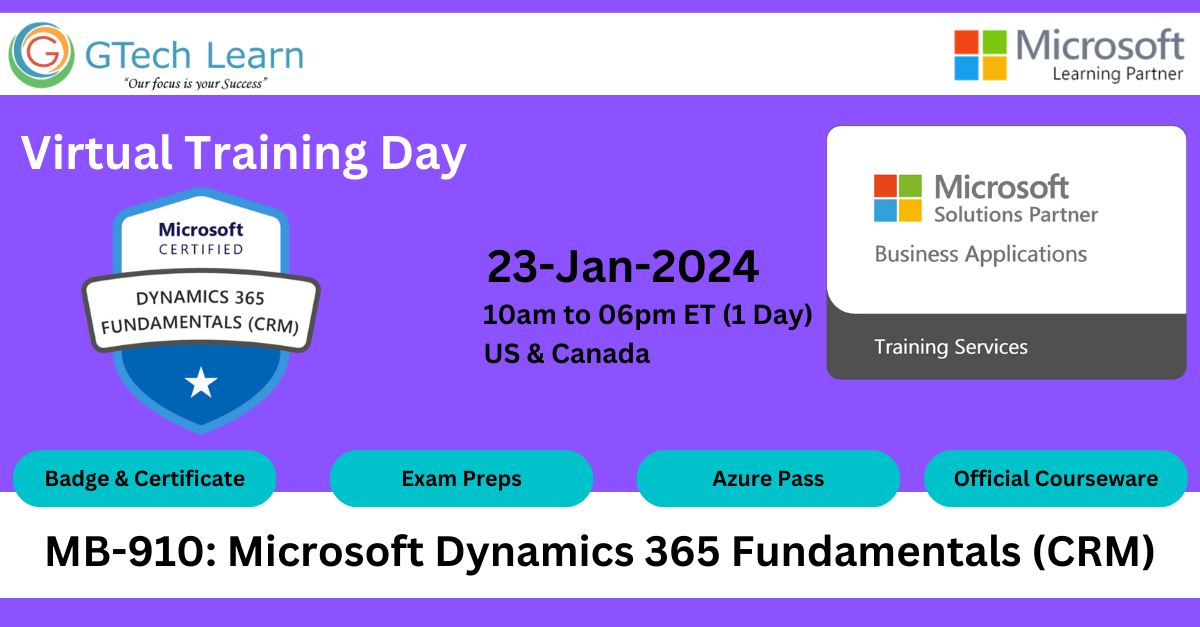 Virtual Training Day : Microsoft Dynamics 365 Fundamentals (CRM)